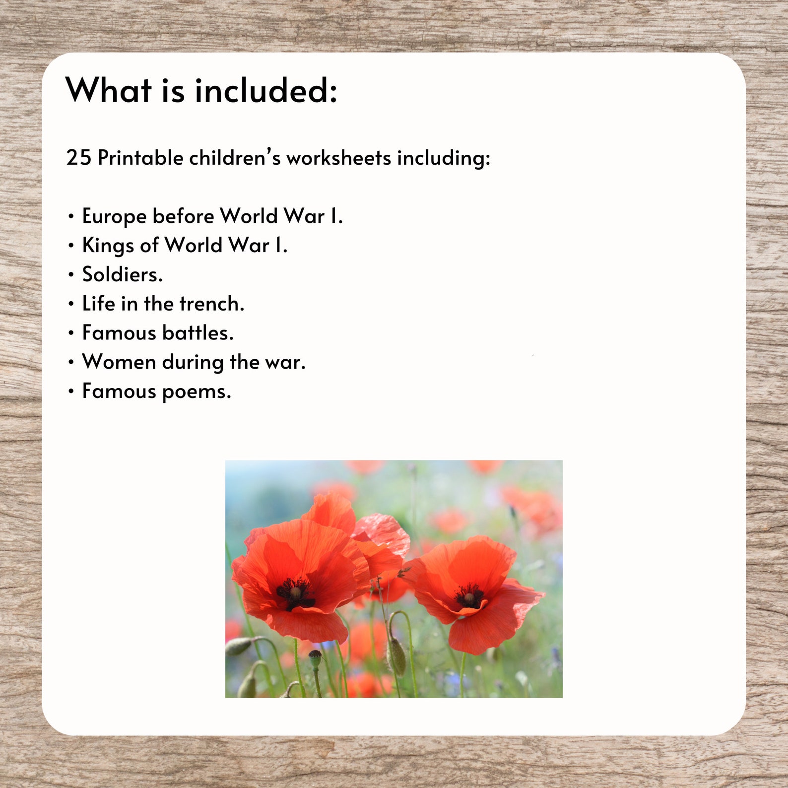 World War I Remembrance Day Study Unit Digital Worksheets and Planning ...
