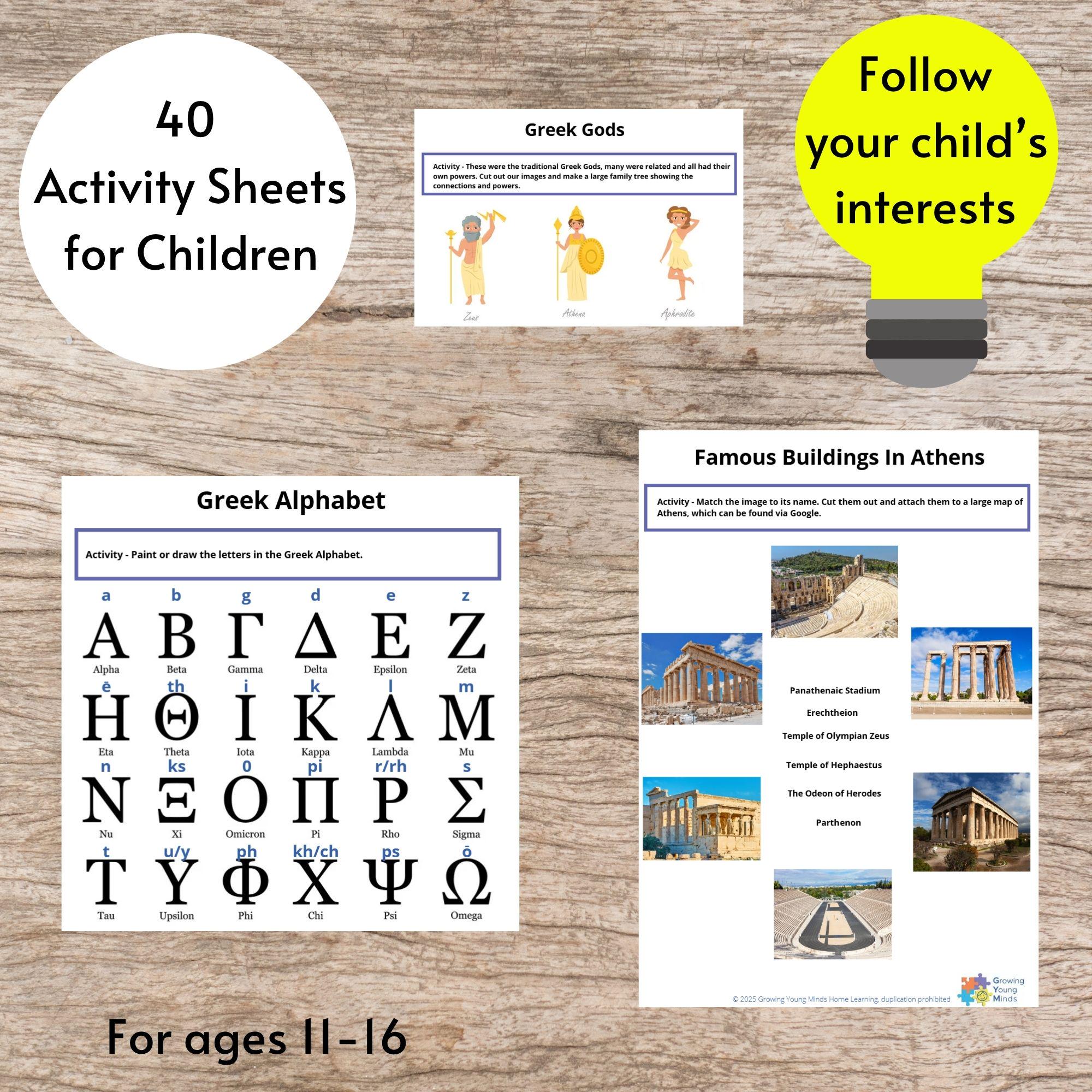 Ancient Greek Study Unit Printable Kids Ancient Greece Activities or ...