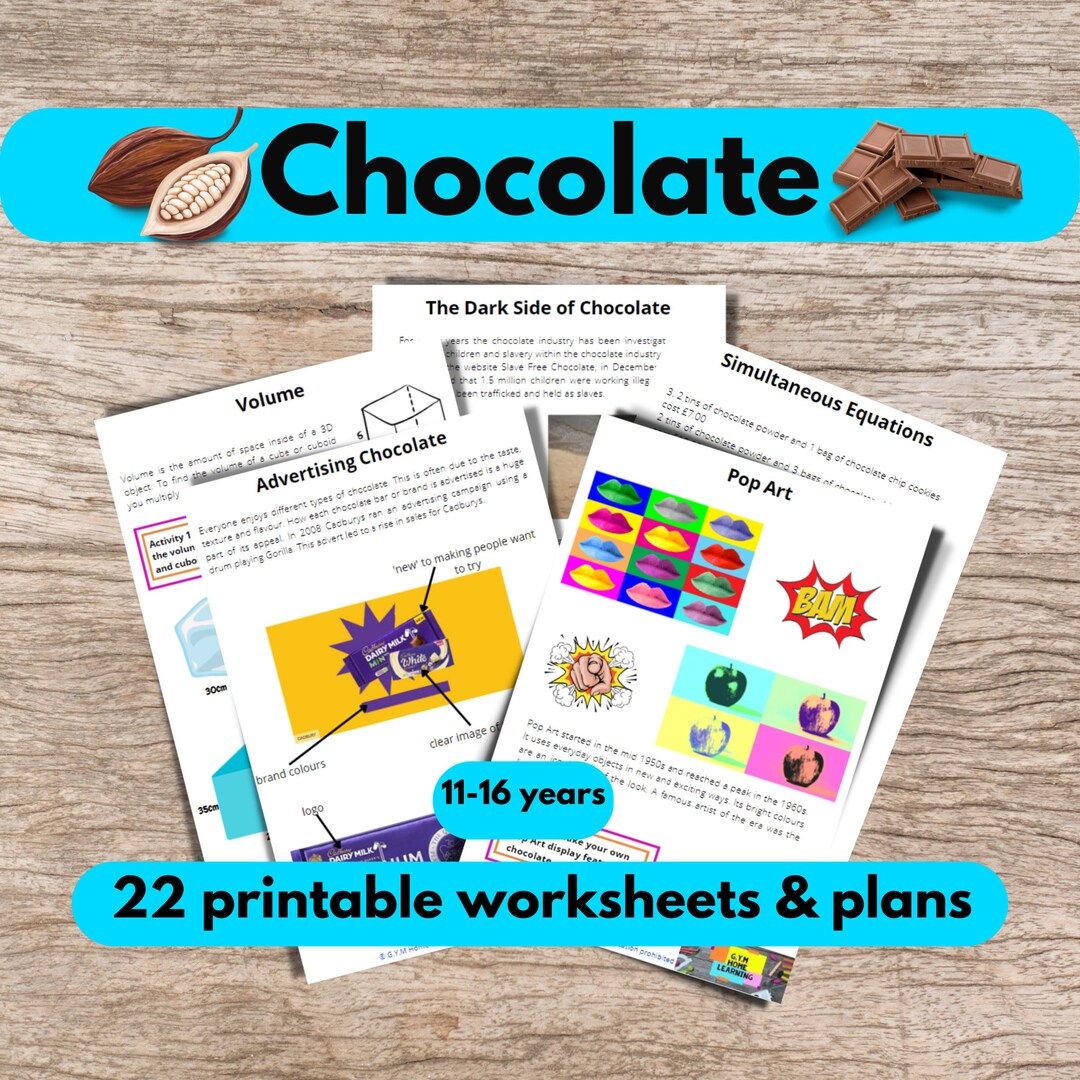 Digital Chocolate Activities Print at Home Study Unit With Worksheets ...