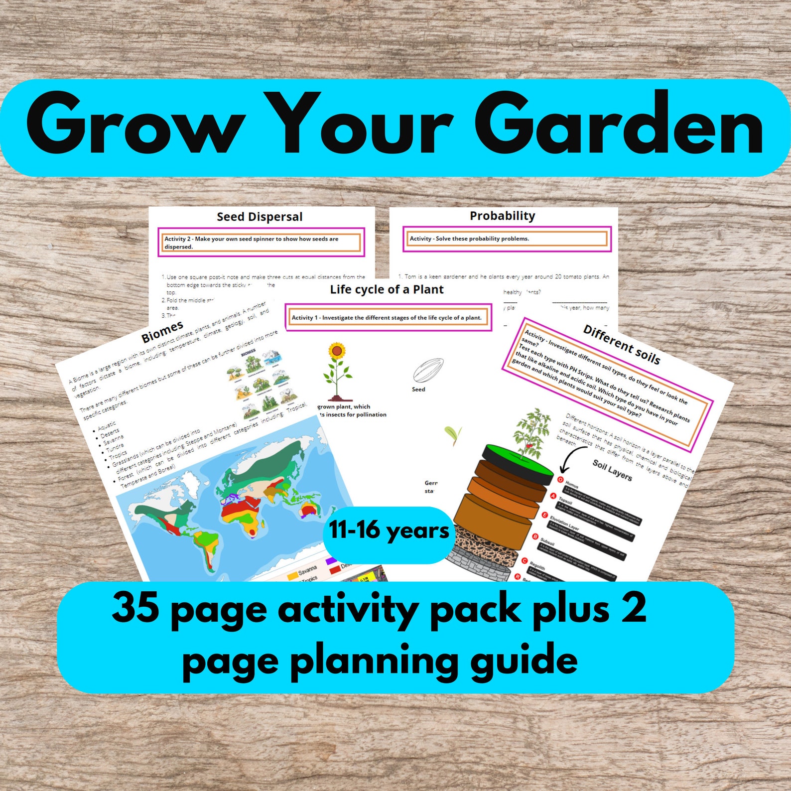 Kids Nature and Gardening Study Unit Plant Educational Worksheets With ...