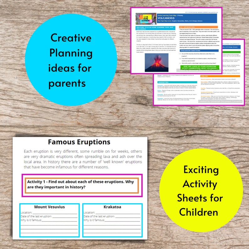 Digital Volcano Activity Pack Kids Rocks Study Unit With Worksheets and ...