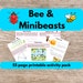 Bees and Minibeast Activity Pack Printable Insect, Worm, Beetle Unit ...