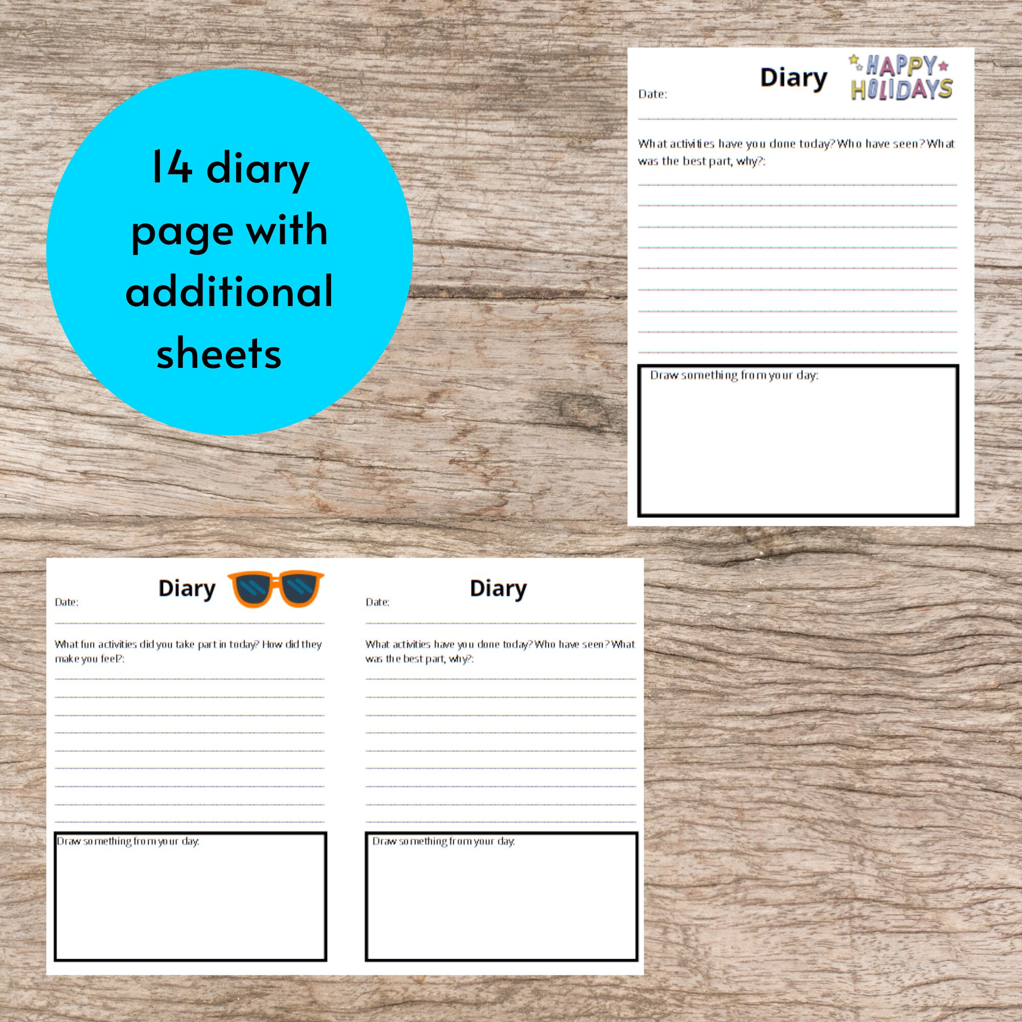 School Holiday Activities Summer Diary or Journal Booklet Printable ...