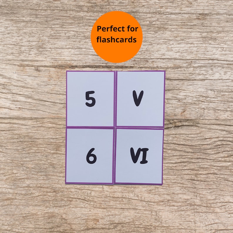 Digital Roman Numeral Flashcards 42 Printable Home Education ...