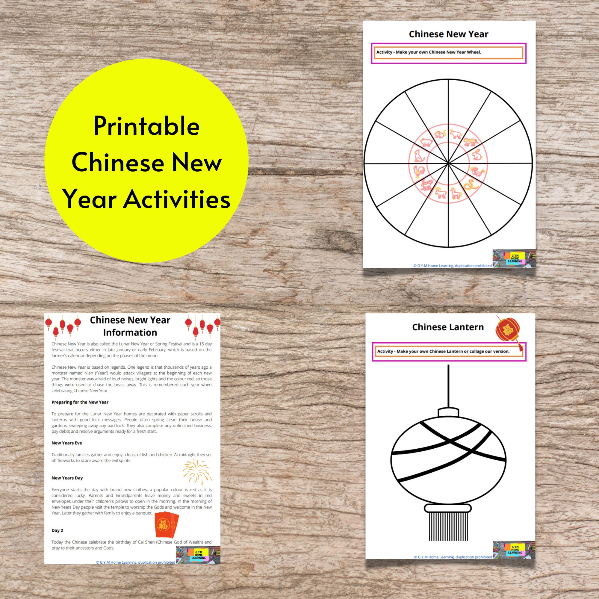 China Educational Worksheets and Plans Printable Chinese New Year ...