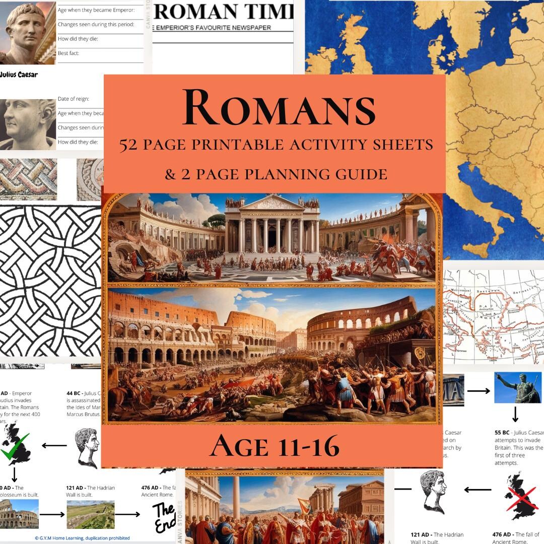 Ancient Rome Study Unit Roman Numerals, Famous Landmarks Worksheet ...