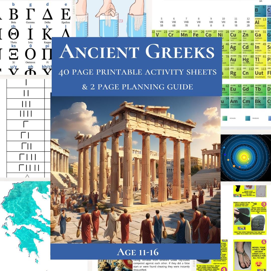 Ancient Greek Study Unit Printable Kids Ancient Greece Activities or ...