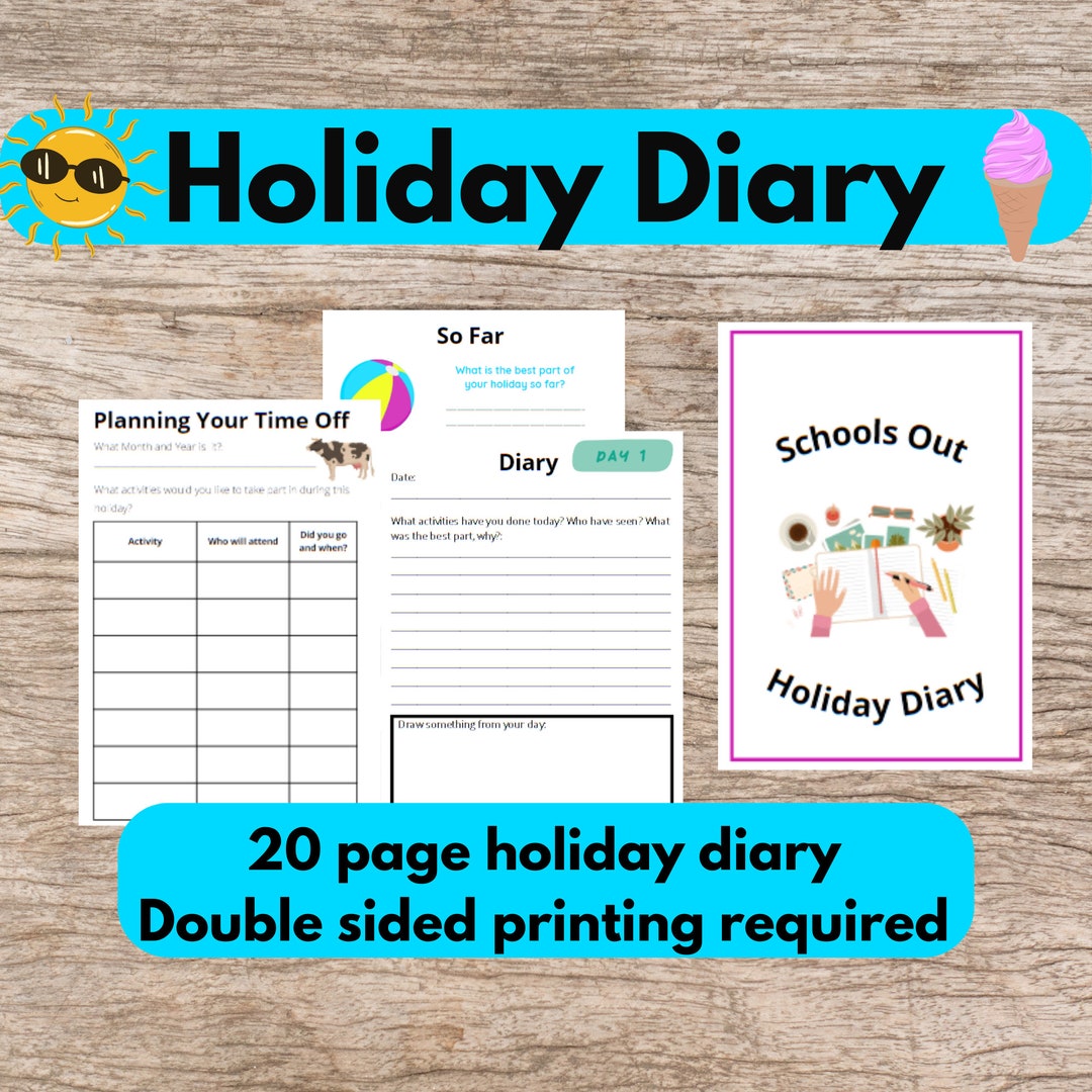 School Holiday Activities Summer Diary or Journal Booklet Printable ...