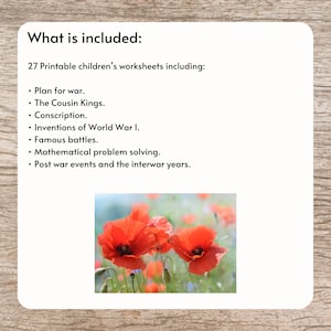 World War I Remembrance Day Study Unit Digital WWI Worksheets and ...