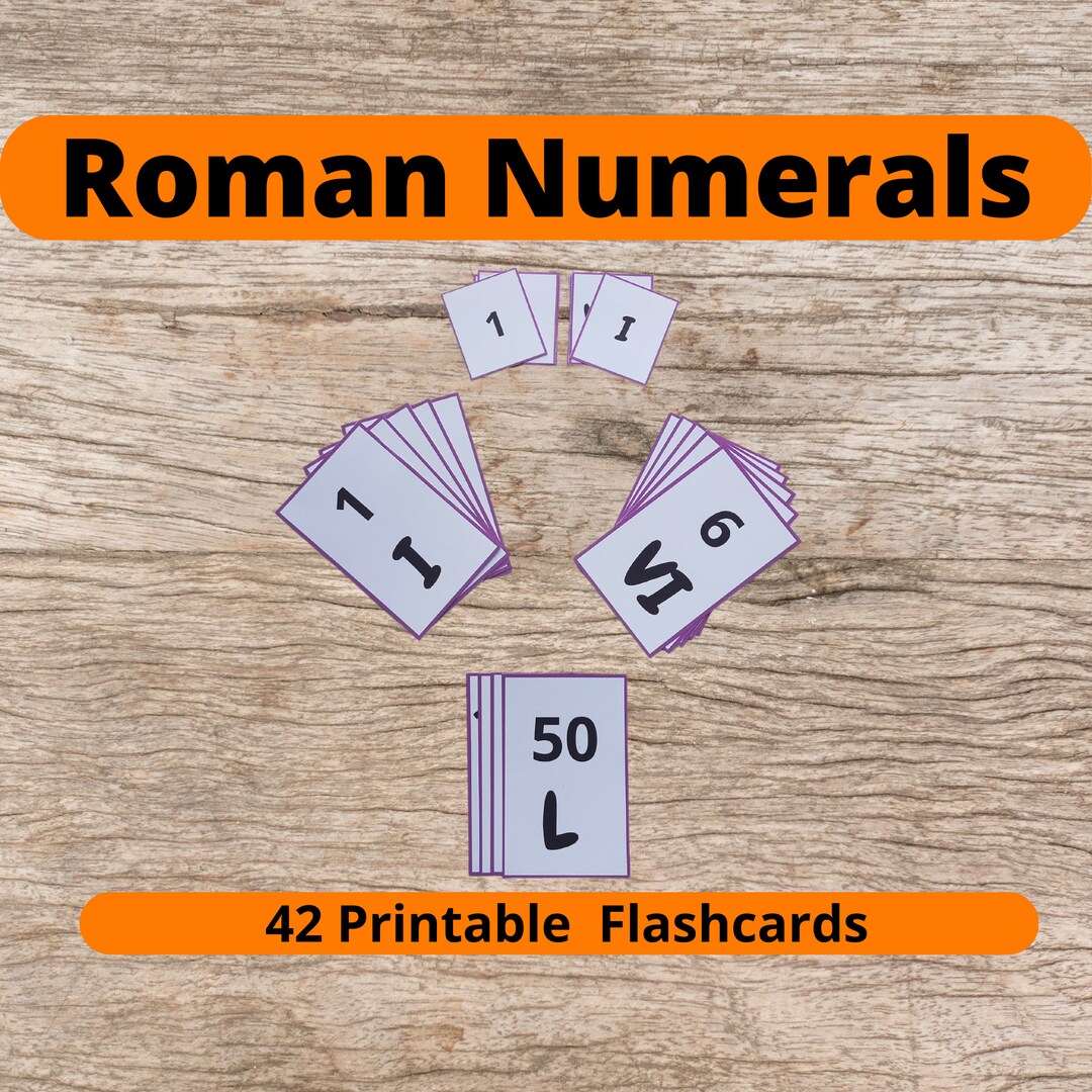 Digital Roman Numeral Flashcards 42 Printable Home Education ...