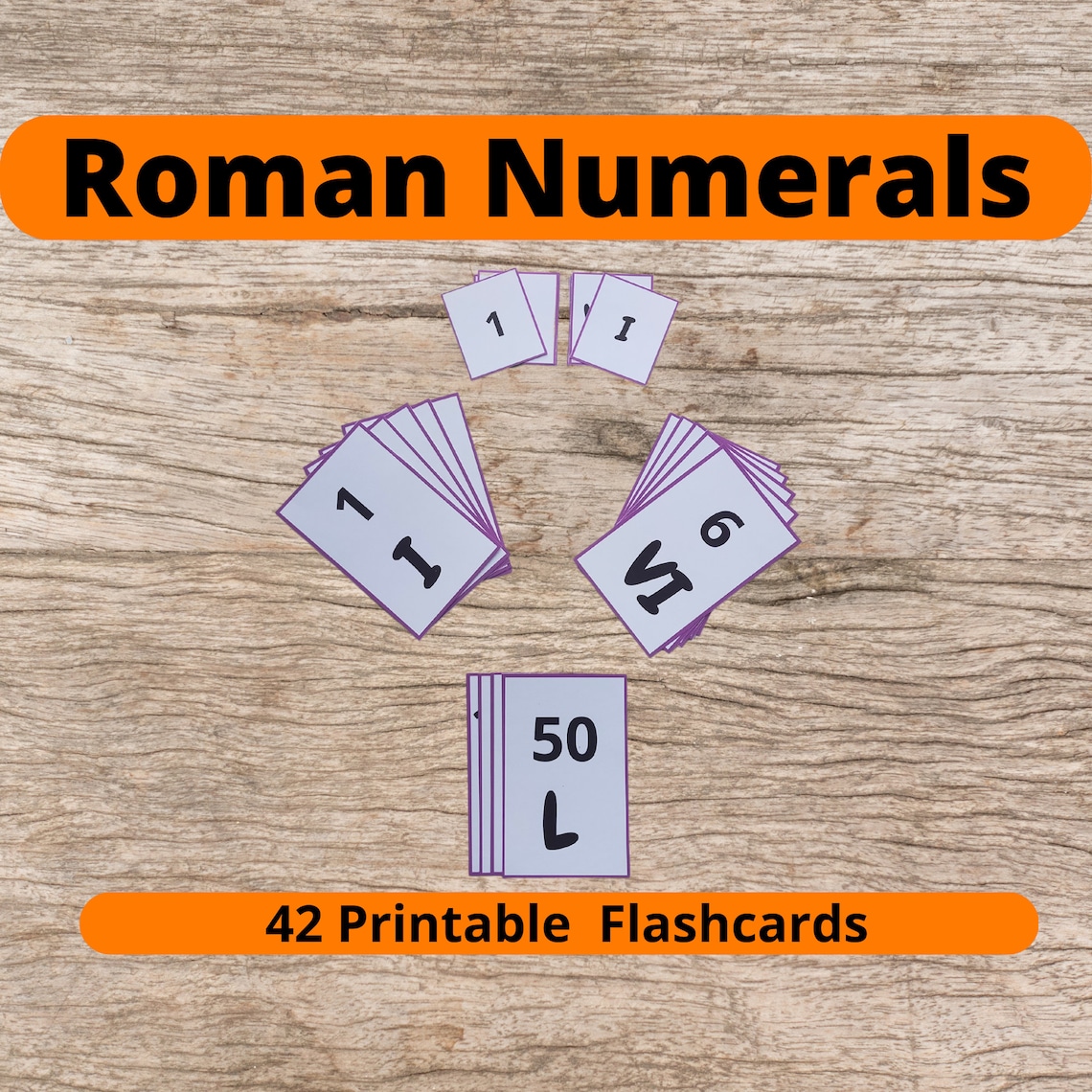 Digital Roman Numeral Flashcards 42 Printable Home Education ...