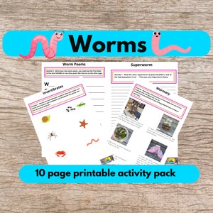 Nature and Earthworm Activities Digital Invertebrates Mini Unit Study ...
