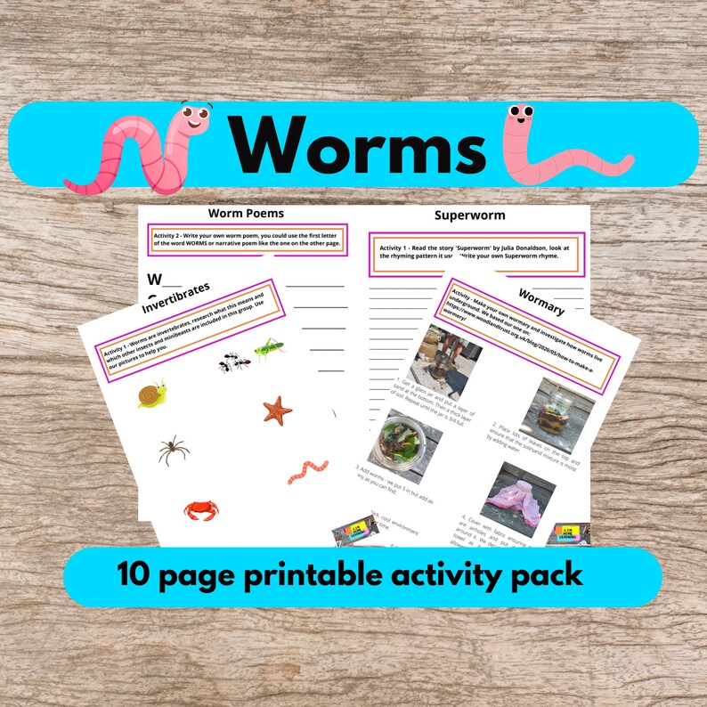 Nature and Earthworm Activities Digital Invertebrates Mini Unit Study ...