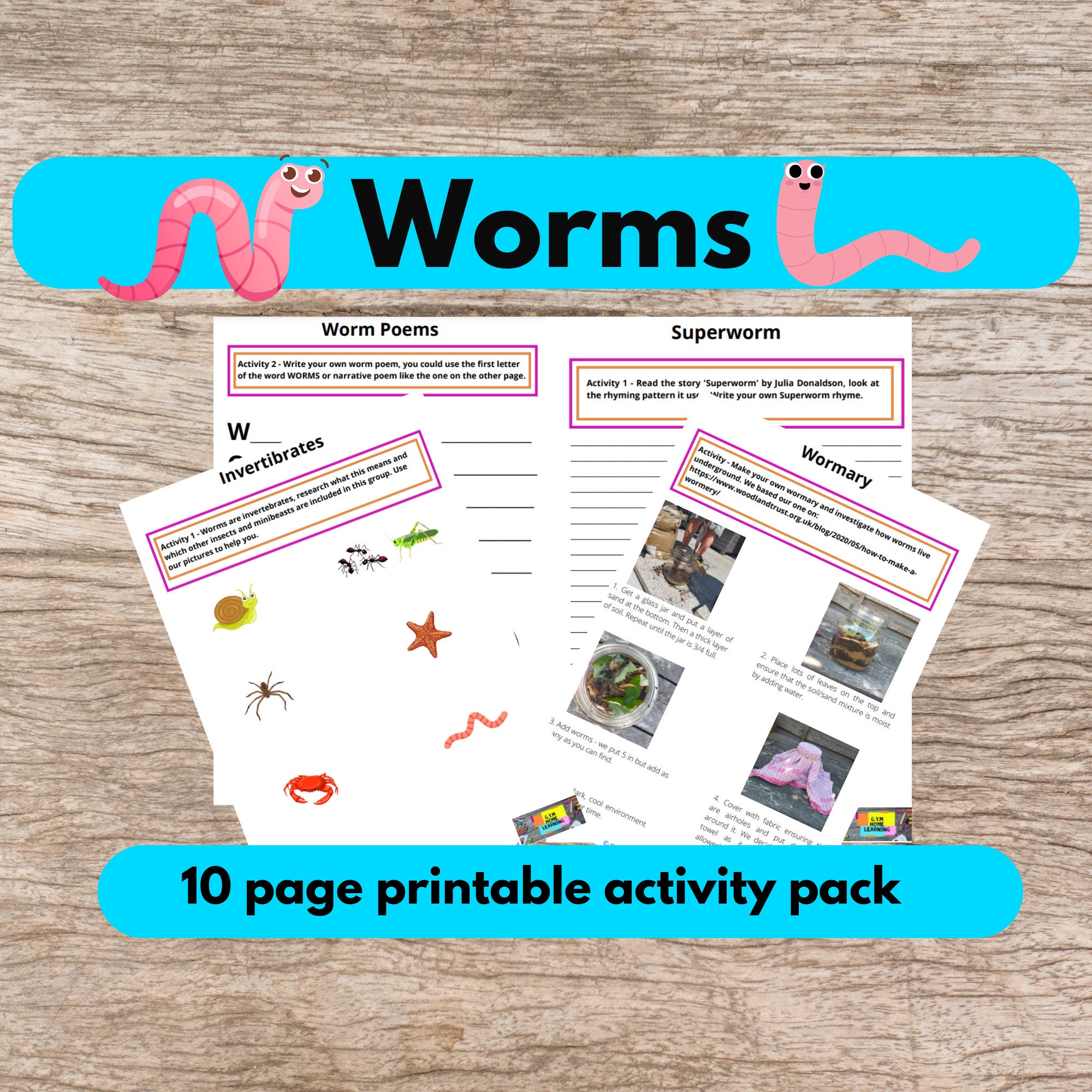 Nature and Earthworm Activities Digital Invertebrates Mini Unit Study ...