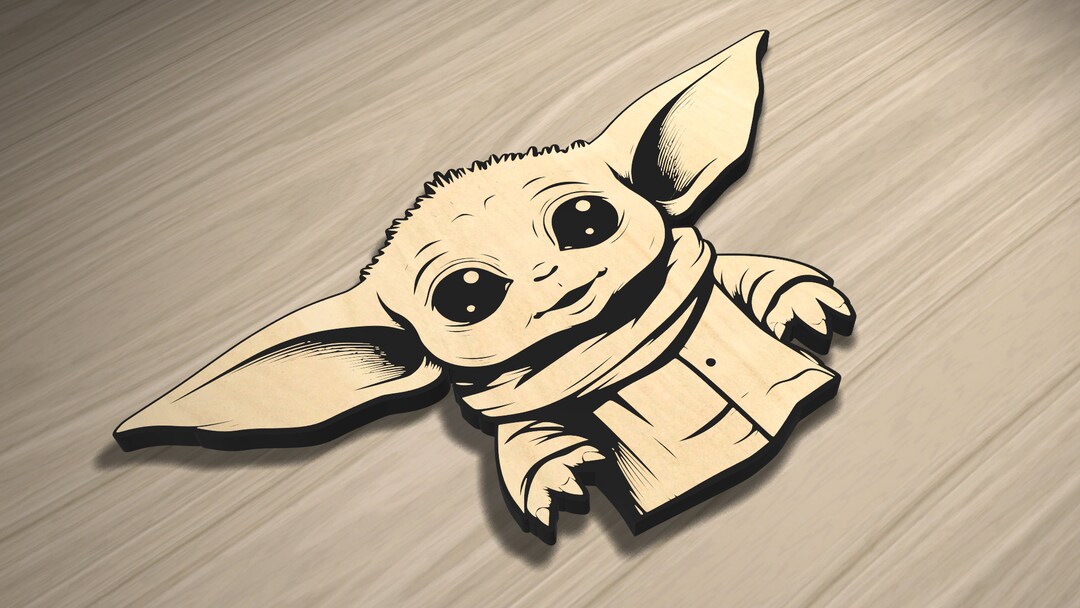 Grogu Baby Yoda vector file for CNC - Etsy Portugal