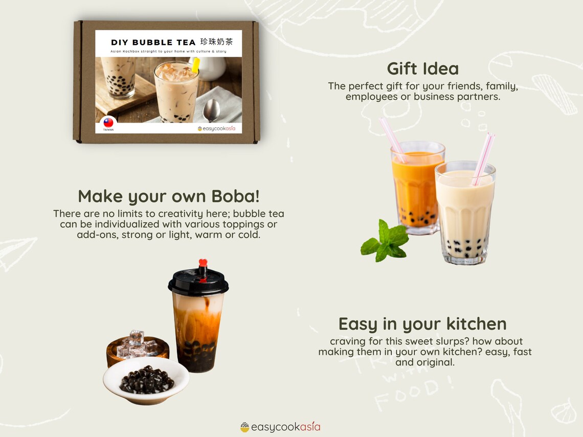 DIY Bubble Tea Box I Gift for foodies I Geschenk für - Etsy.de