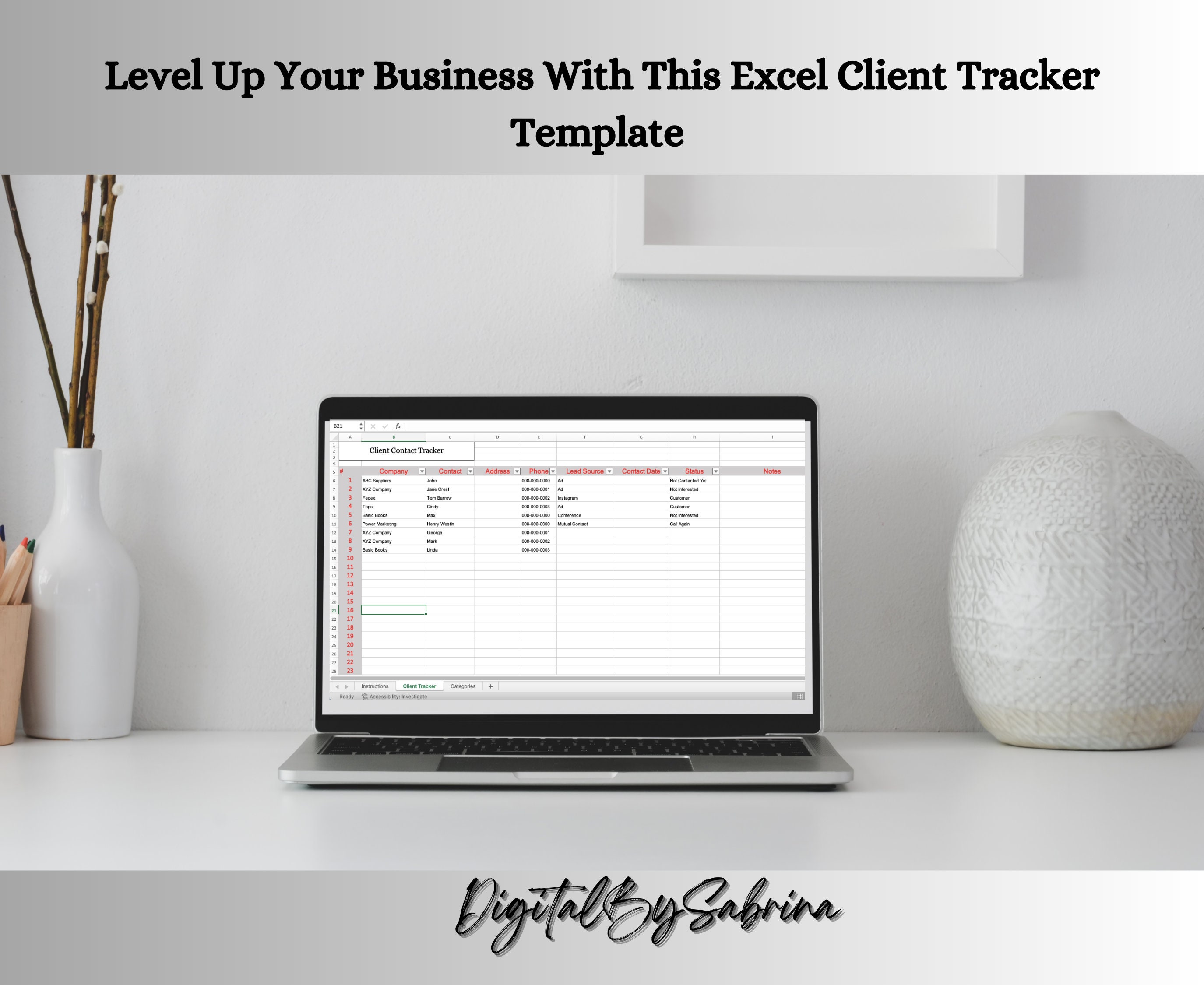 Efficient Excel Client Tracker Template Small Business Simplify ...