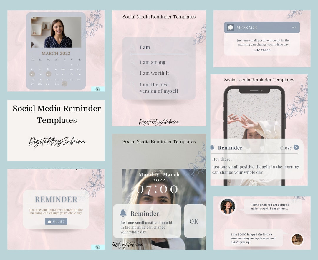 Social Media Reminder Template Bundle for Life Coaches & Entrepreneurs ...