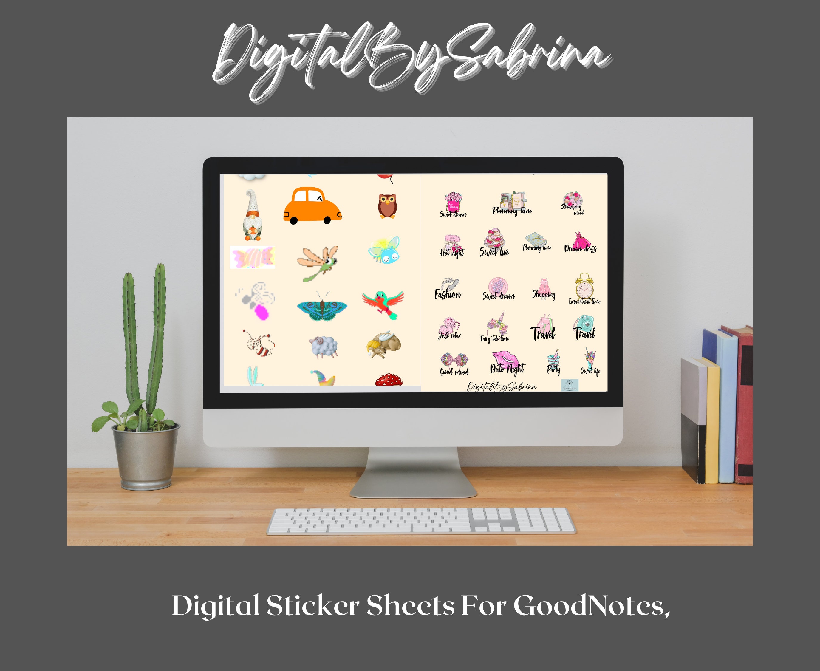 Hojas de pegatinas digitales para GoodNotes, widgets de estantería de ...