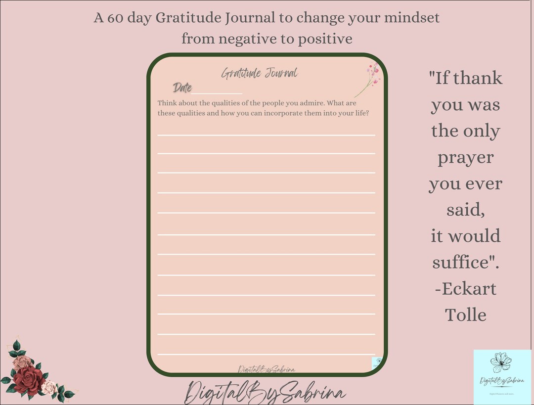 Digital Gratitude Journal, Daily Mindfulness Journal, Goodnotes Digital ...