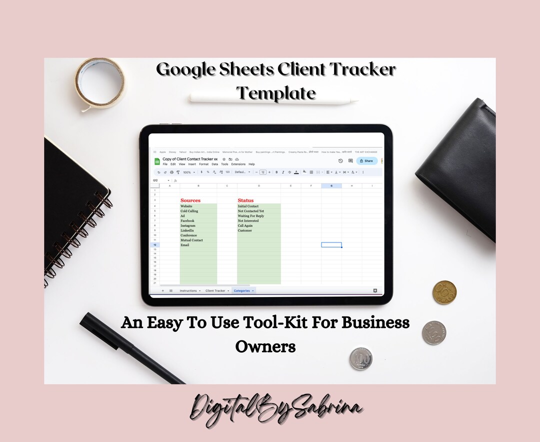Google Sheets Client Tracker Template, Business Management, Client ...