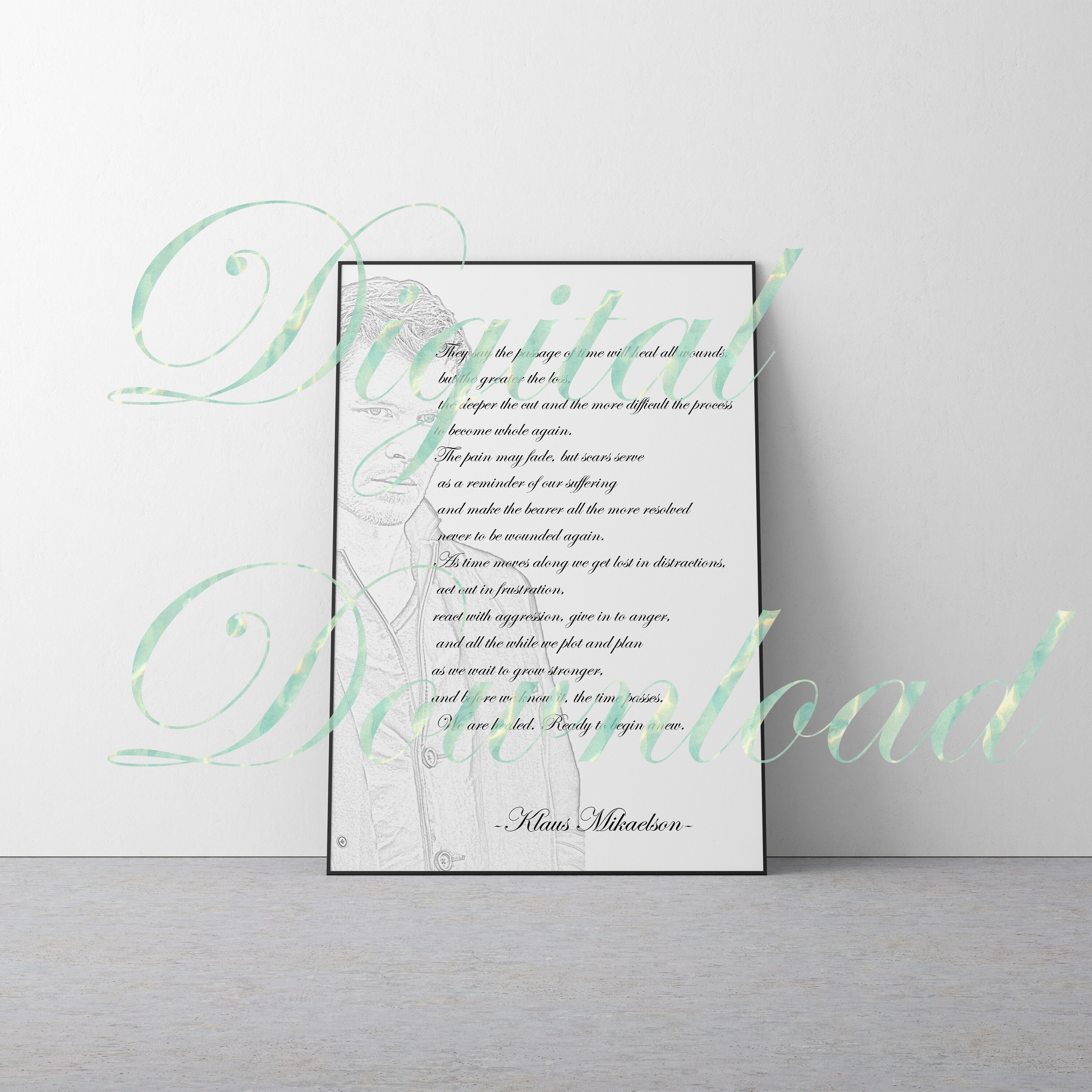 Wall Art Printable of Klaus Mikaelson's Aphorism,citation, Black and ...