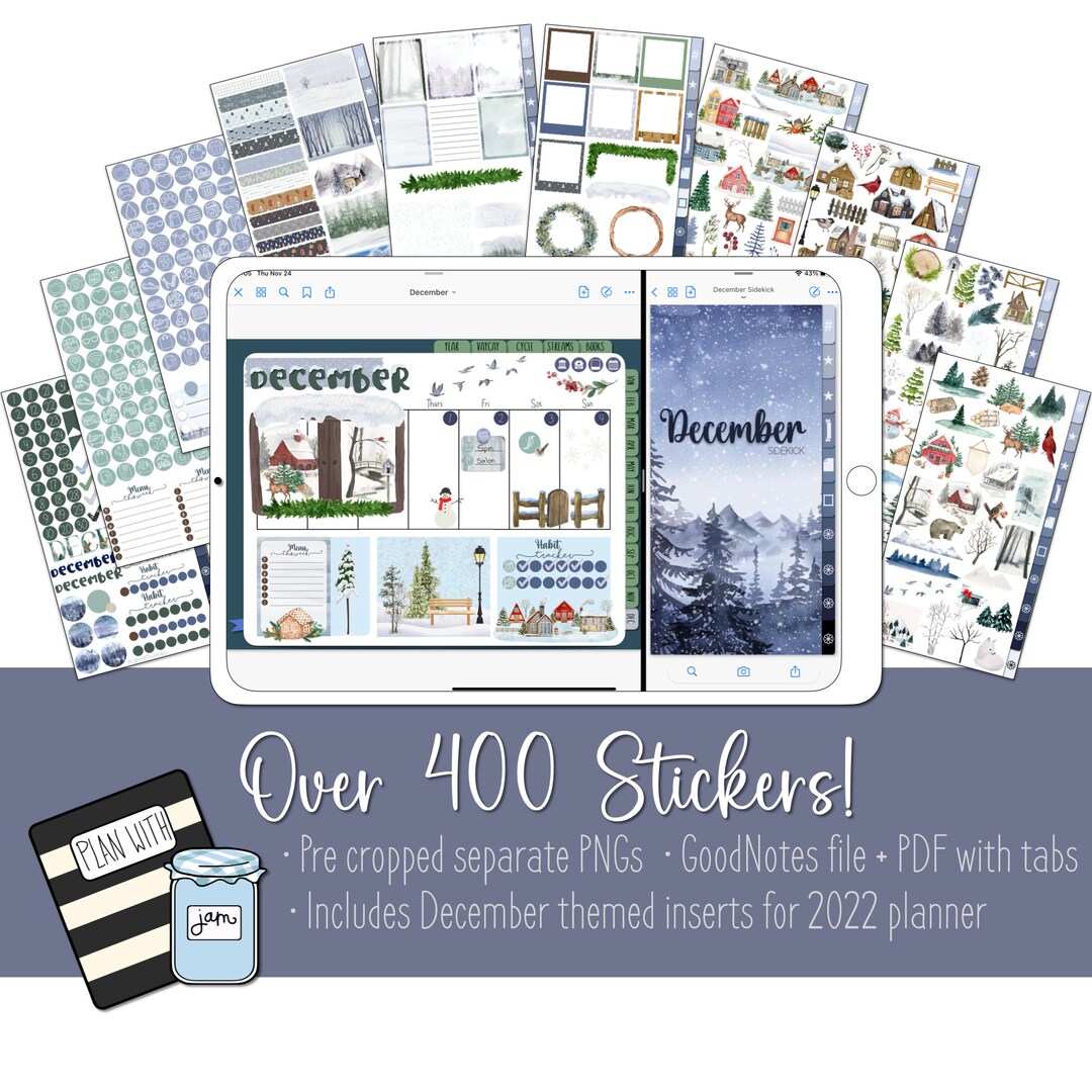 December Sticker Sidekick & Inserts - Etsy