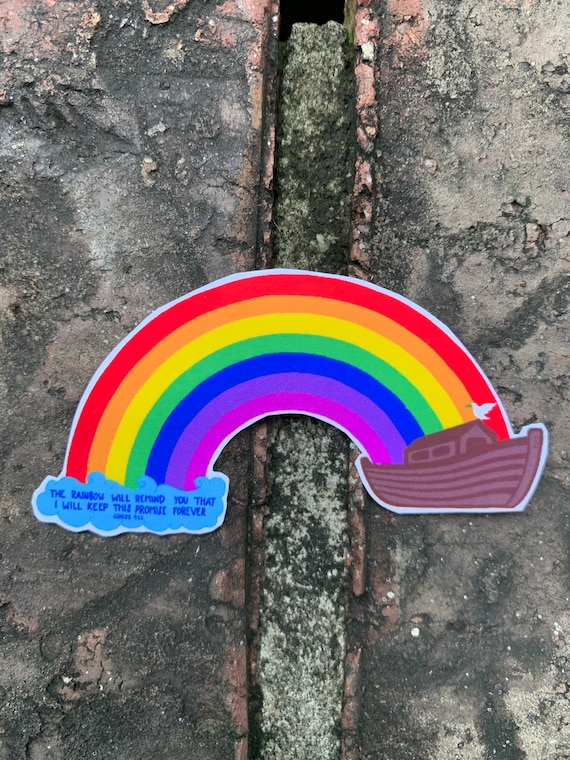 Rainbow Noahs Ark Flood Gods Promise Sticker - Etsy