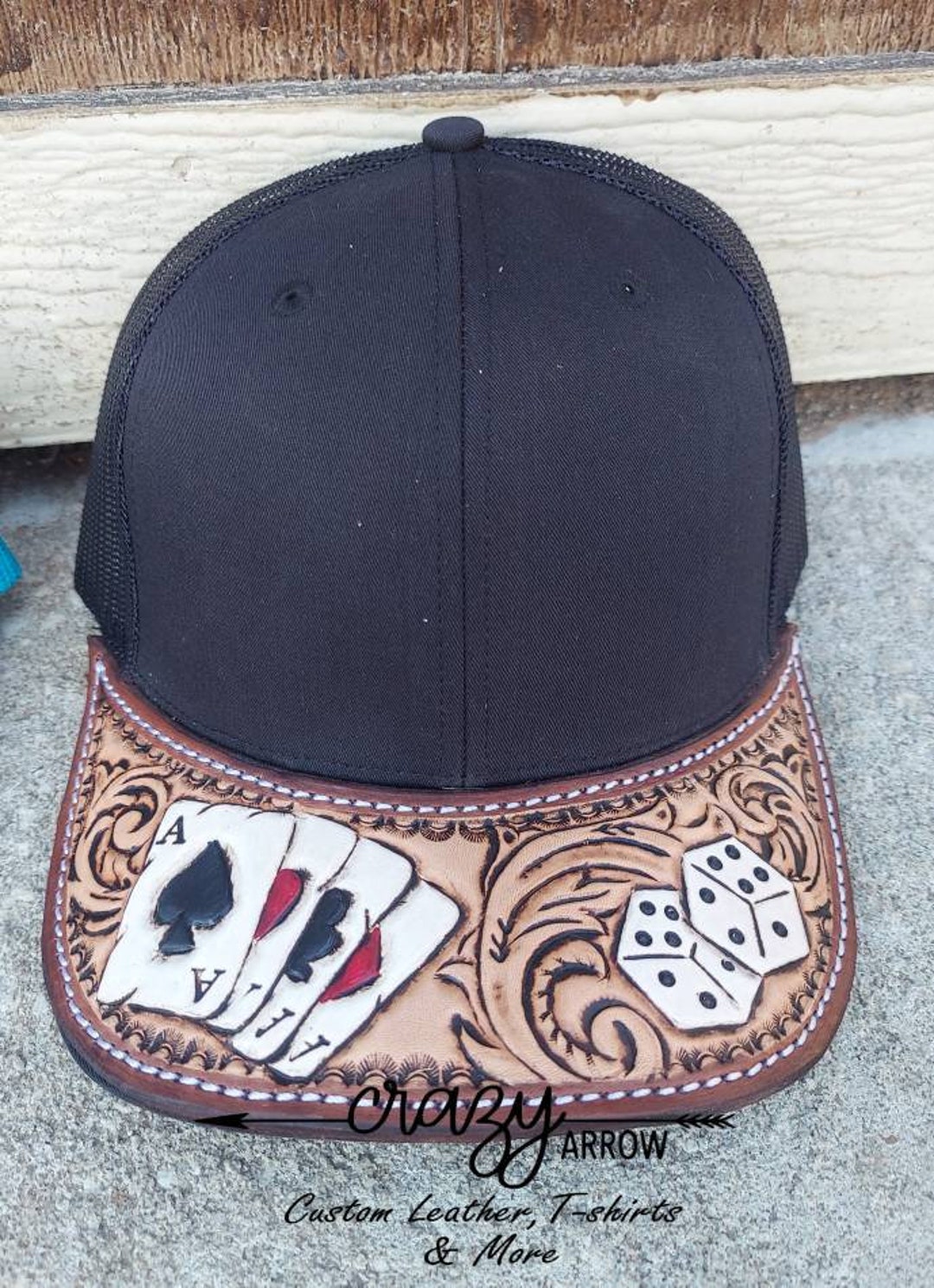 The Gambler Hand Tooled Hat - Etsy