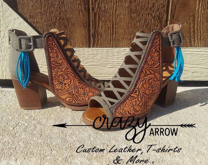 Tooled Leather Shoes - Etsy
