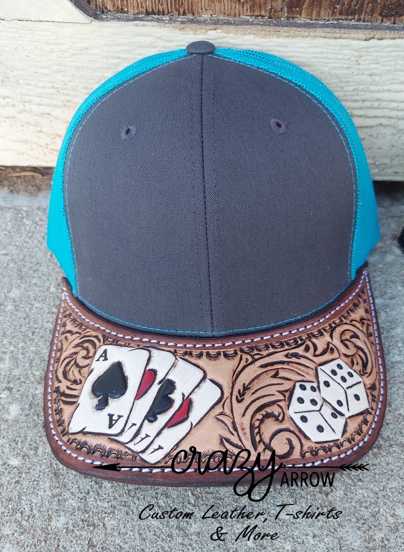 The Gambler Hand Tooled Hat - Etsy