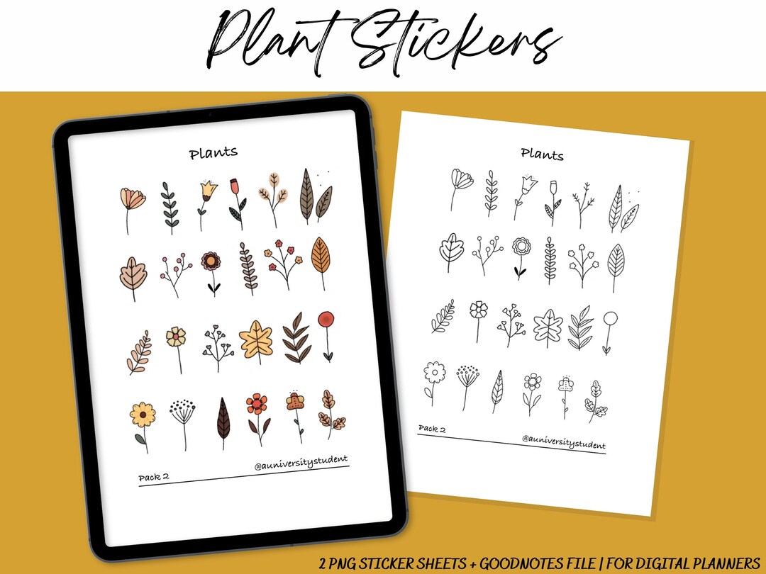 Plant Digital Planner Stickers – Goodnotes, iPad (PNG & Goodnotes Files ...