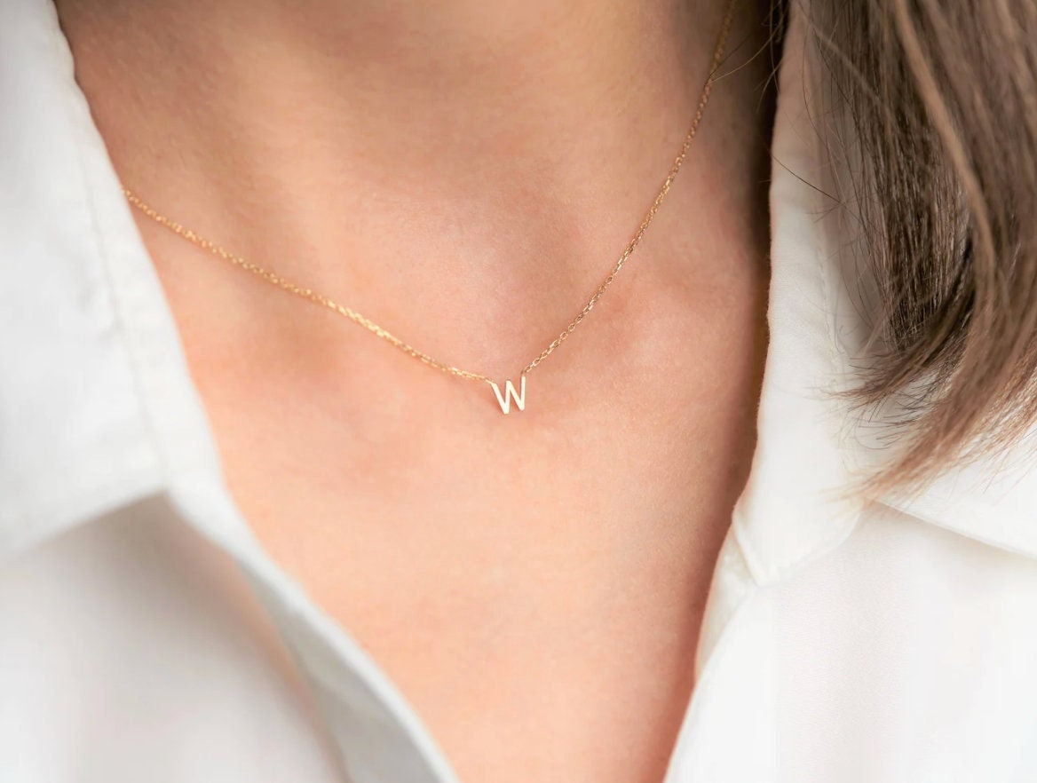 Silver Letter W Necklace Small Sterling Folksy | atelier-yuwa.ciao.jp