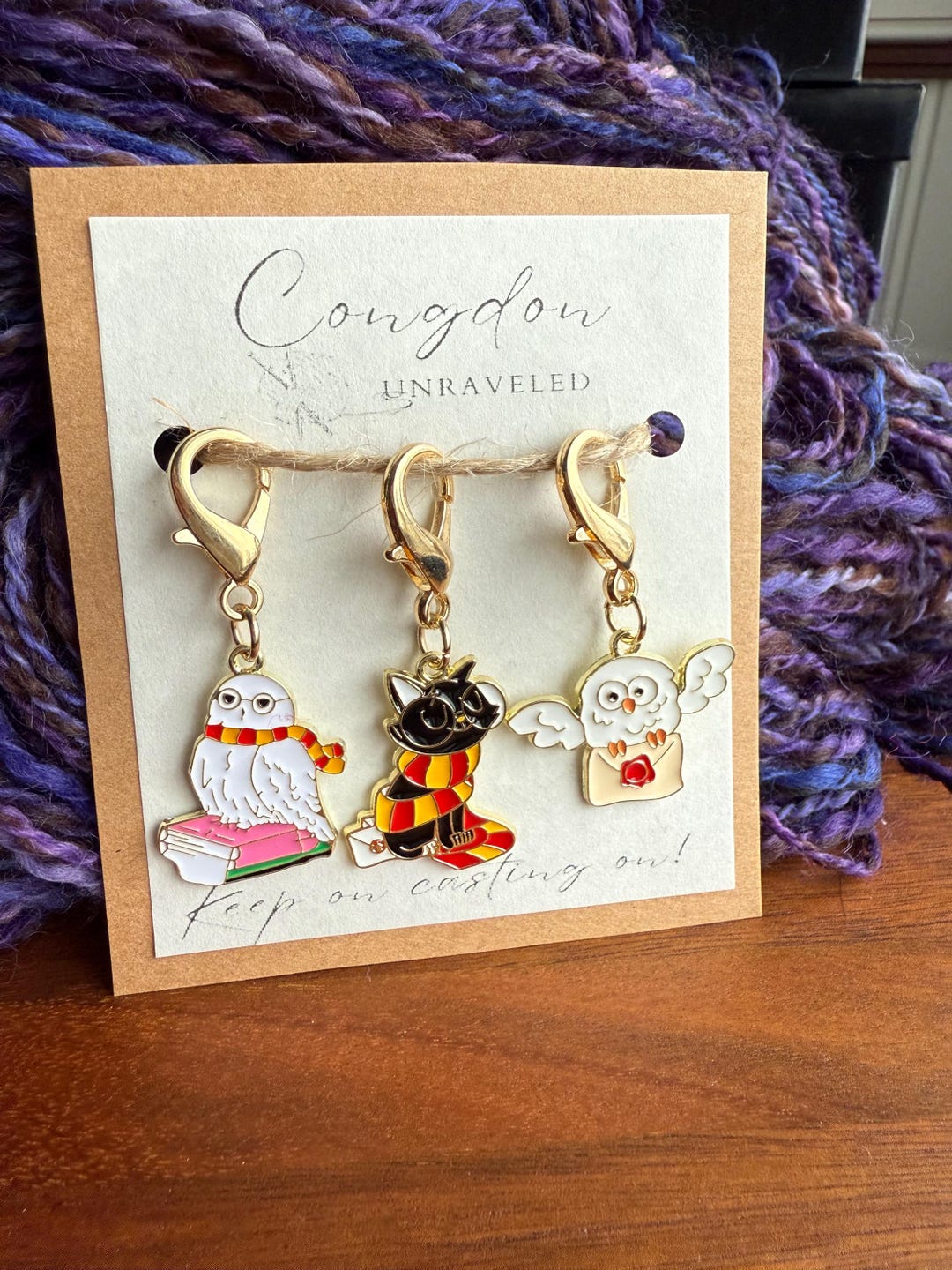 Set of 3 Wizard Pets Stitch Markers for Knitting and Crochet, Gift for ...