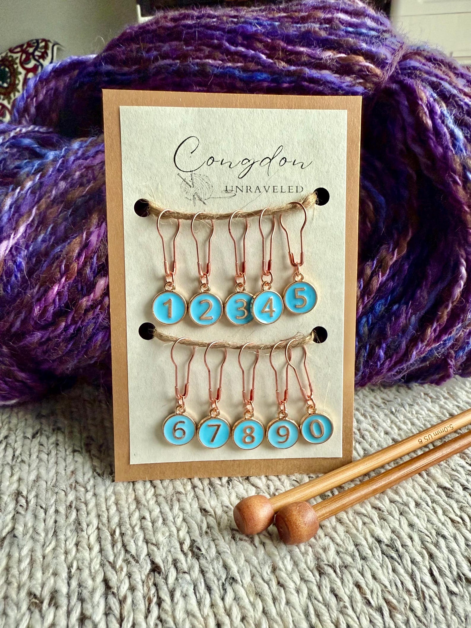 Row Number Stitch Markers for Knitting and Crochet, Gift for Knitter ...