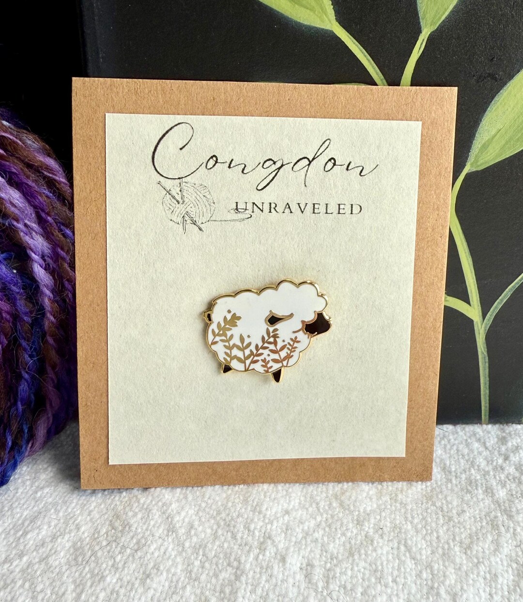 Whimsical Sheep Pin, Badge, Brooch for Knitting and Crochet Gift, Gift ...