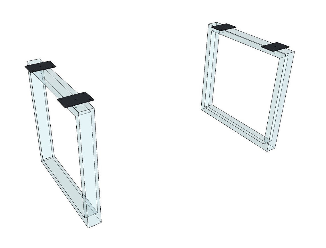 Acrylic Table Legs, Base Height 28 Width 20 and 28, Set2 - Etsy