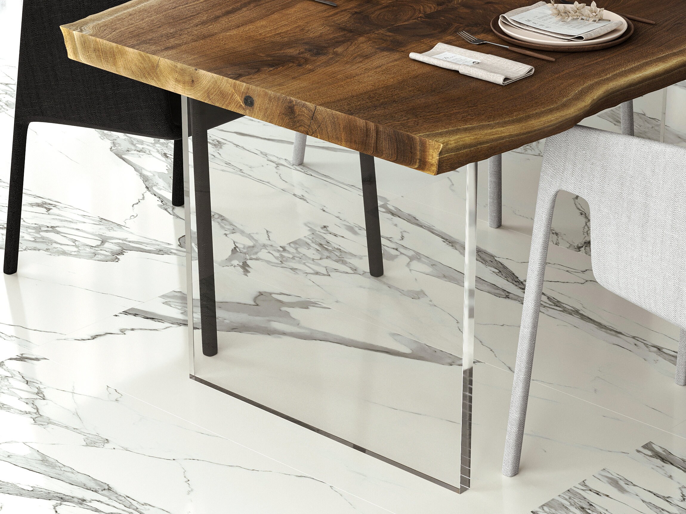 Acrylic Dining Table Legs Set 2, Base H 28711mm W 20508mm and 27686mm ...