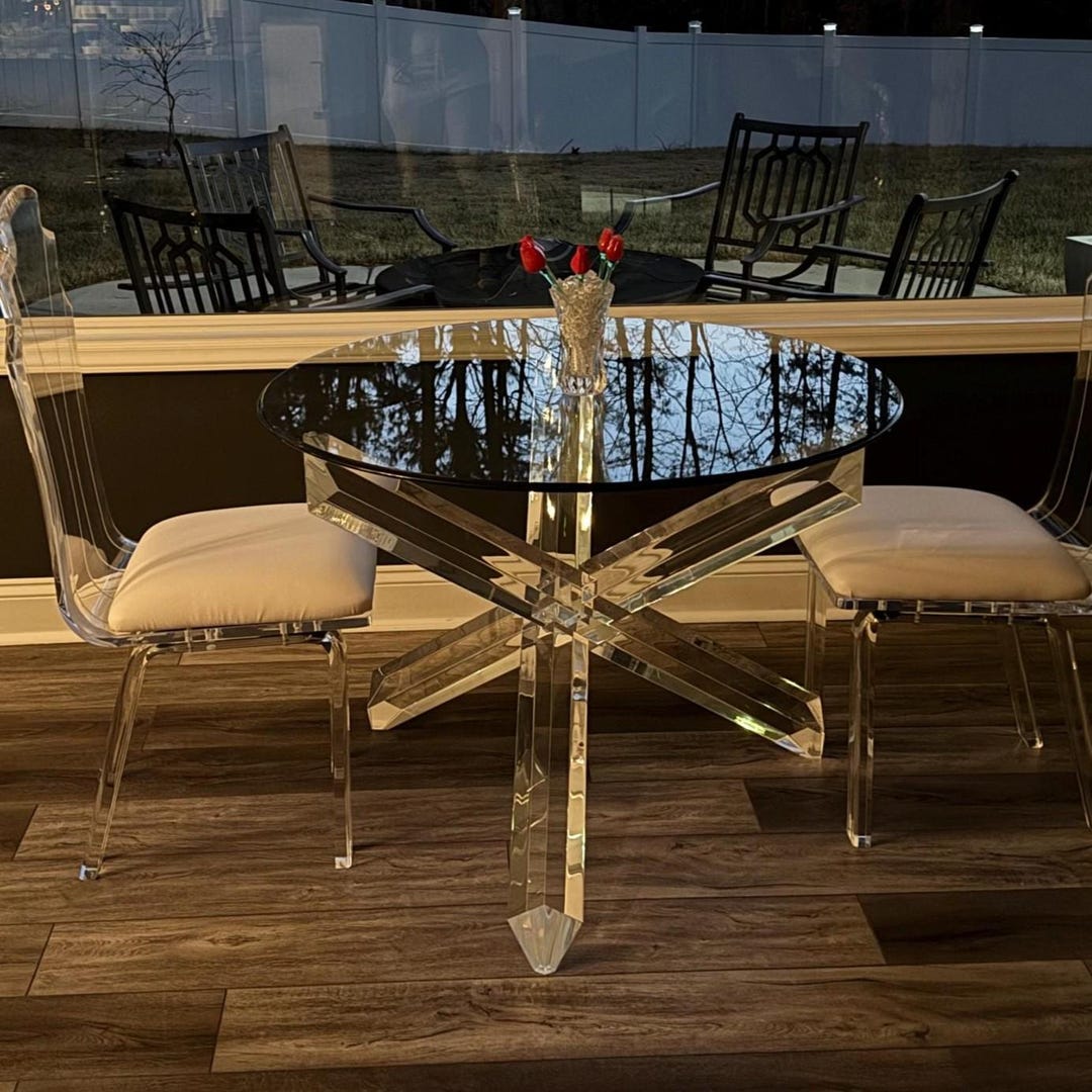 Acrylic Round Dining Table Base: Modern Handcrafted Design - Etsy