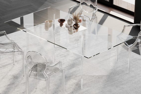 Acrylic Dining Table Base Worlds Away Hendrix Acrylic Dining Table