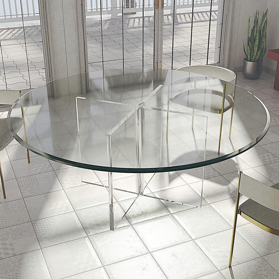 Acrylic Round Dining Table Base: Modern V-shape Design - Etsy