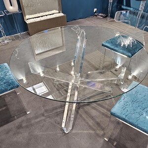 Acrylic Round Dining Table Base: Modern DIY Glass Top (36x29 Inches) - Etsy