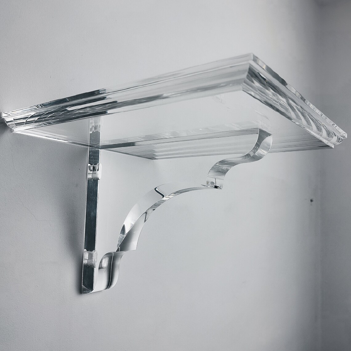 Acrylic Lucite Wall Shelf Shelf Bracket Wall Clear Acrylic - Etsy