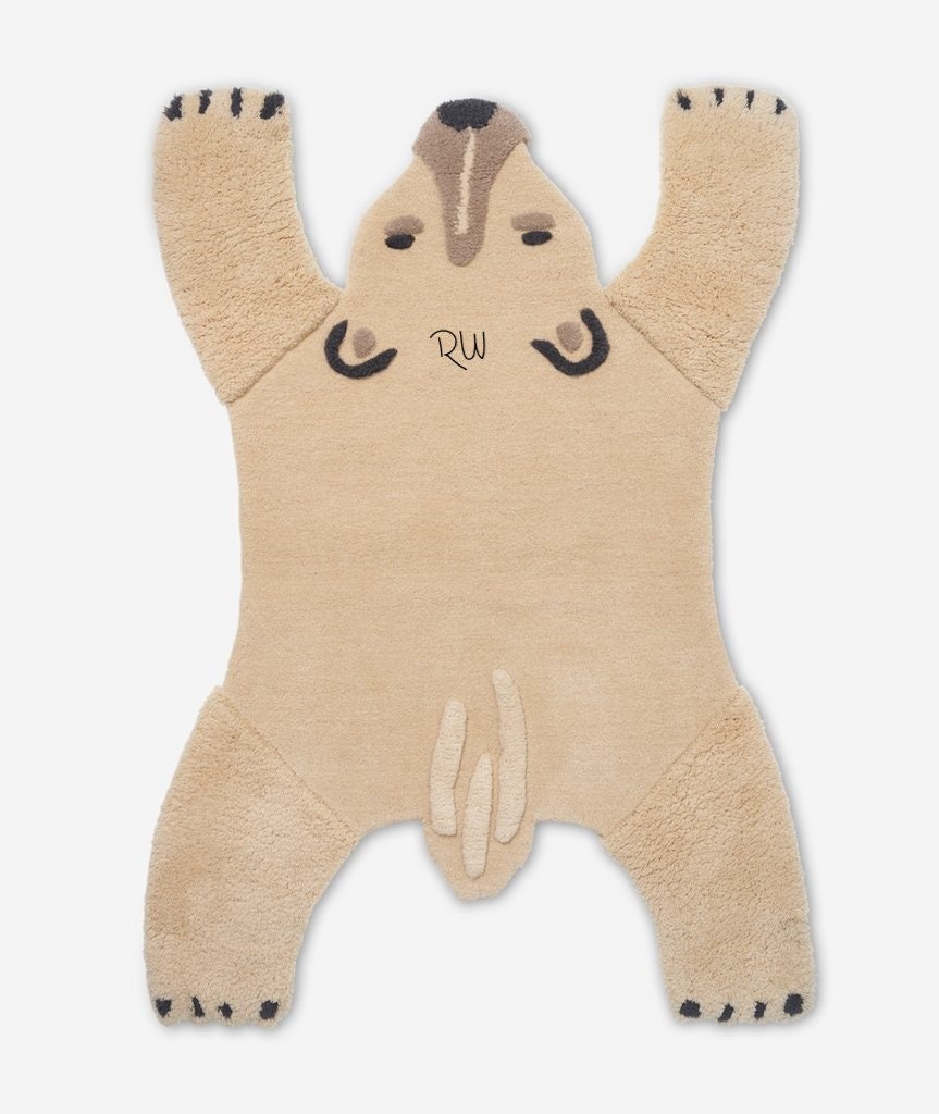 White Polar Bear Hand Tufted Wool Rug Living Room Home Decor - Etsy