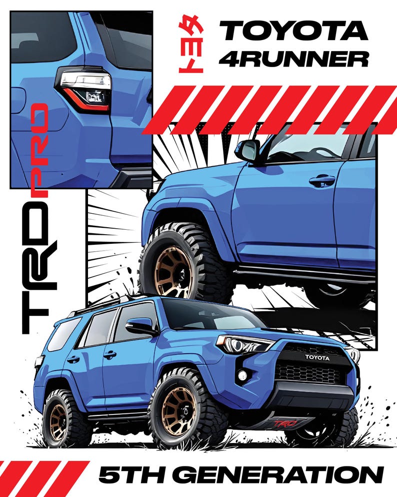 Toyota 4runner TRD Pro JDM Racing Inspo Wall Art - Etsy