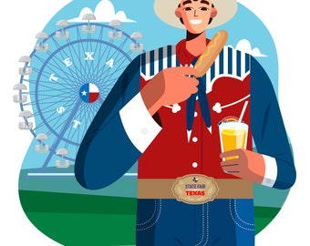 Big Tex | Dallas | State Fair | Art Print - Etsy