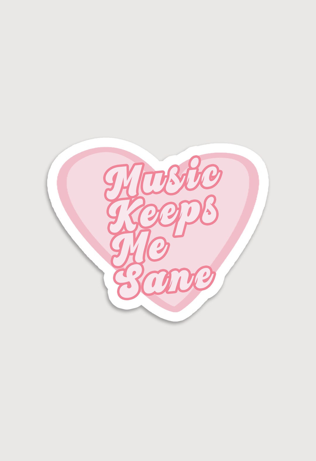 Music Keeps Me Sane heart Die Cut Sticker Punched Concert Love Music ...