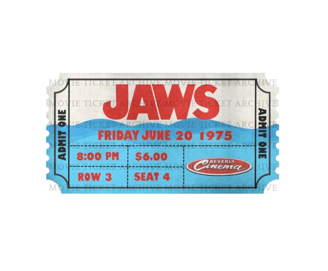 Jaws Movie Ticket - Etsy