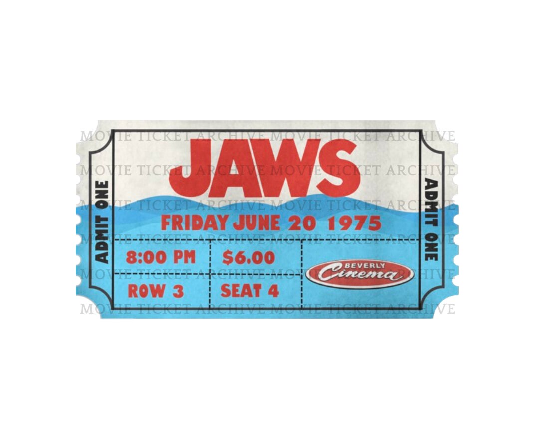 Jaws Movie Ticket - Etsy