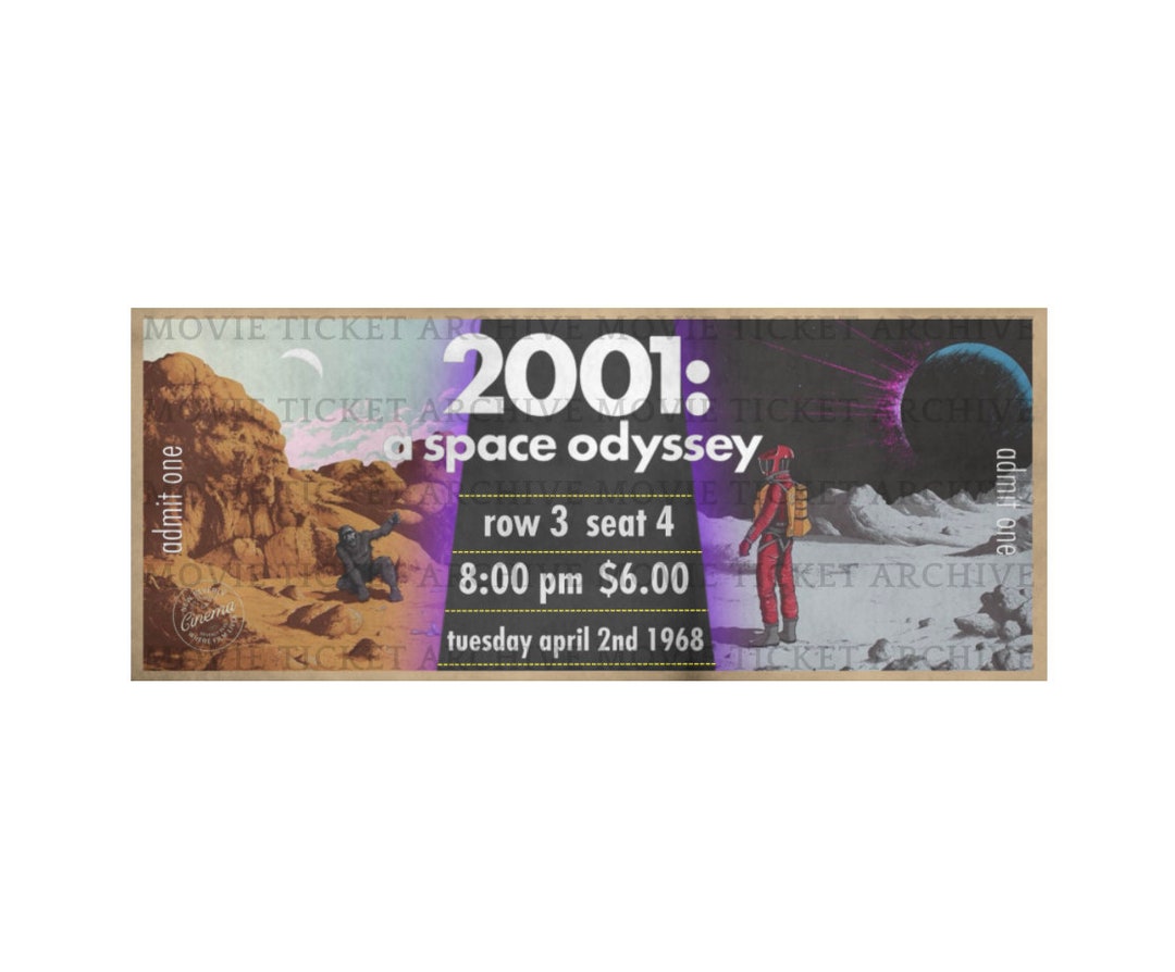 2001: a Space Odyssey Movie Ticket - Etsy
